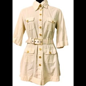 Max Rave | Tops | White Button Down Blouse Wgold Buttons Sz Large ...